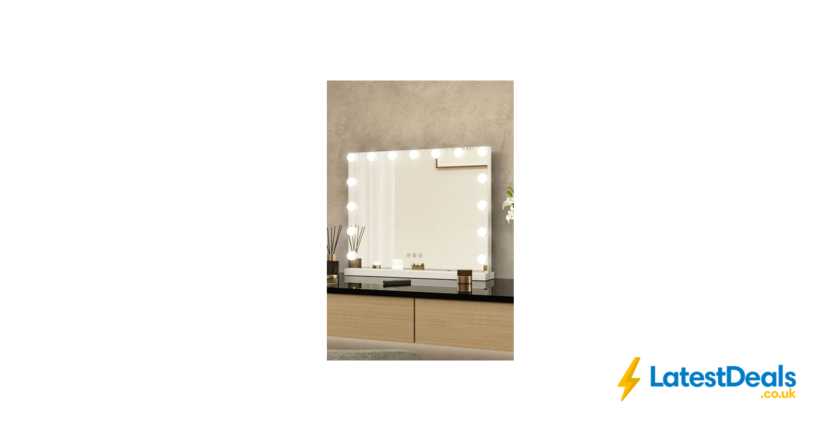 Large Hollywood Vanity Mirror with 15 Lights and USB Port, £50 at Boohoo