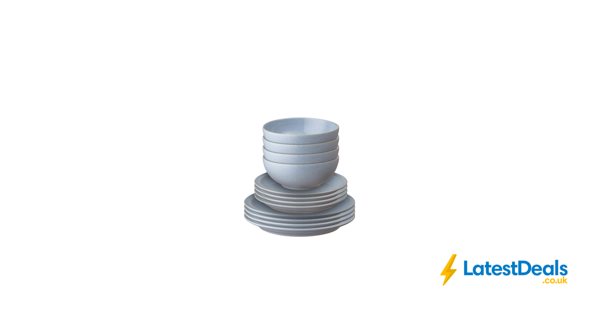 Denby Sky Blue 12-Piece Stoneware Dinnerware Set, £90 at John Lewis