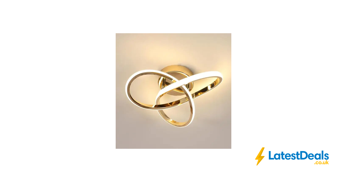 Elegant Gold Aluminium Ceiling Light 30cm 4500K 30W, £41.65 at Debenhams