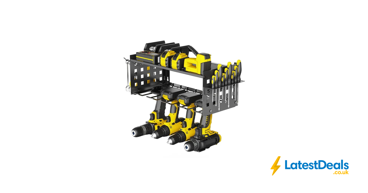 2 Layer Wall Mounted Power Tool Organizer with 4 Holders, £6.59 at ...