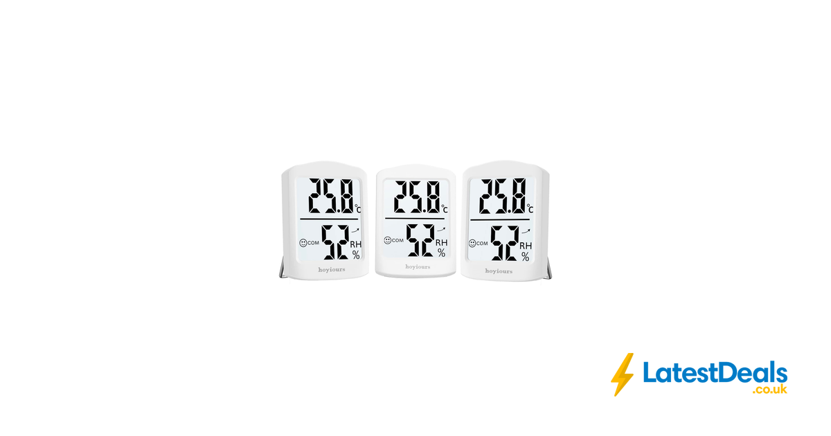 Lightning Deal- Hoyiours Digital Room Thermometer & Hygrometer, 3 Pack ...