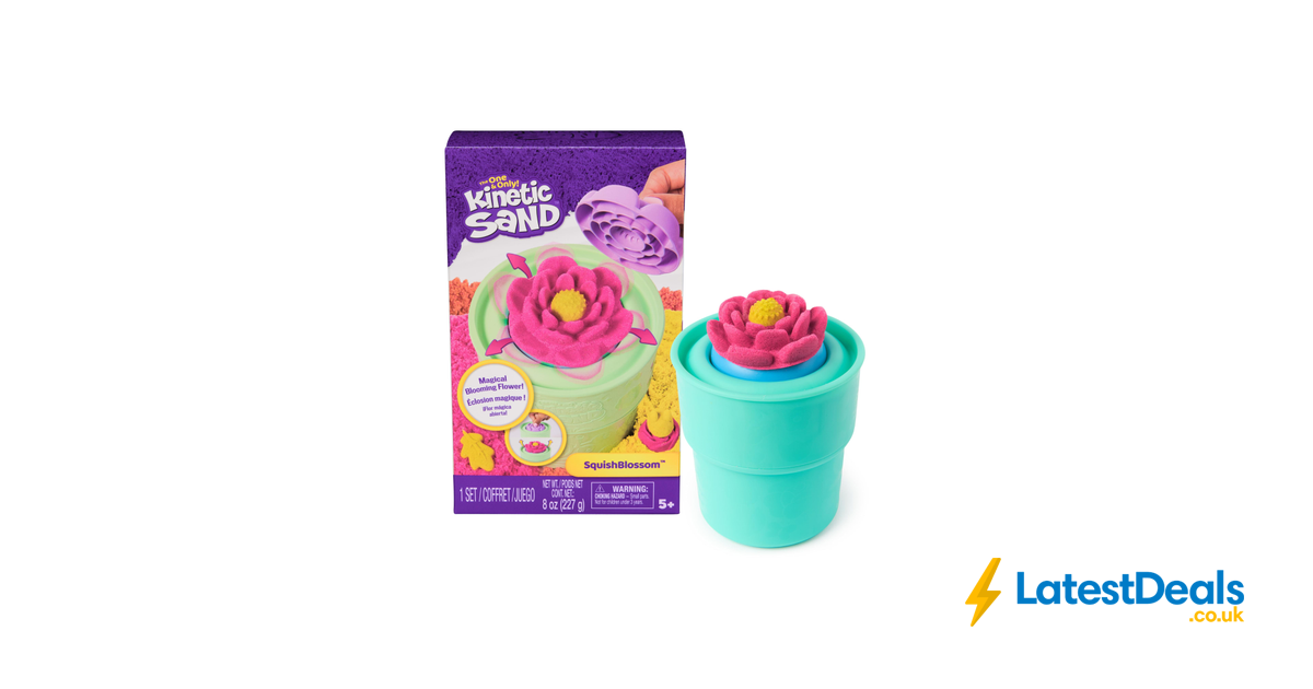 Kinetic Sand, SquishBlossom Blooming Flower with 227g Neon Yellow and ...