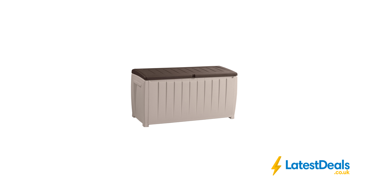 Keter Outdoor Storage Box, 340L, Lockable Lid, Beige/Brown, £62.99 at ...