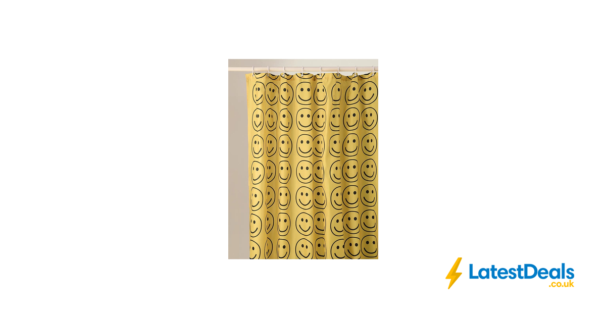 Yellow Lucky Charm Smiles Shower Curtain (FREE C&C), £3 at ASDA