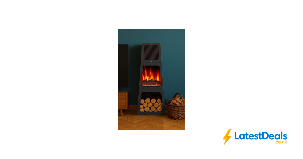Modern Tall Triangle Freestanding Electric Fireplace Stove, £132.40 at ...