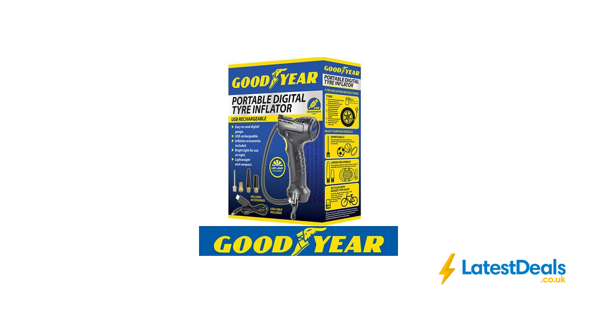 Goodyear Cordless Digital Display Car Tyre Inflator Compressor, £29.99 ...