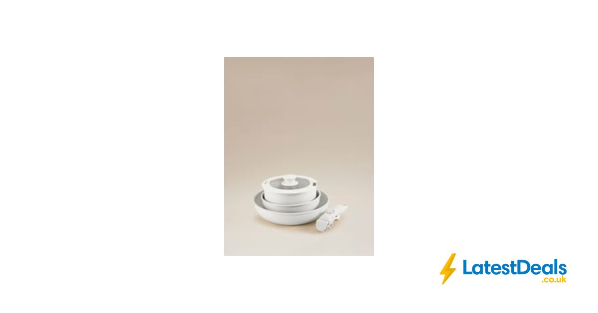 Cream Stackable 5-Piece Pan Set, £20 at ASDA