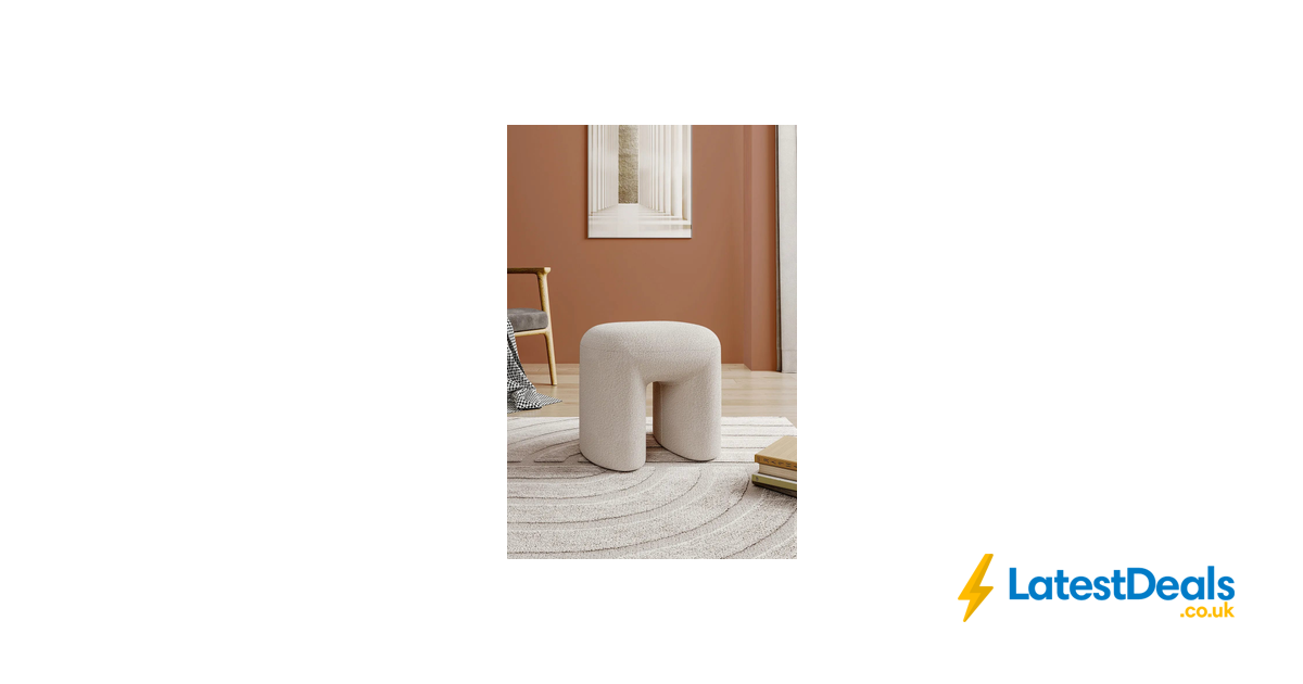Living and Home Modern Teddy Bear Fur Upholstered Footstool, £37.20 at ...