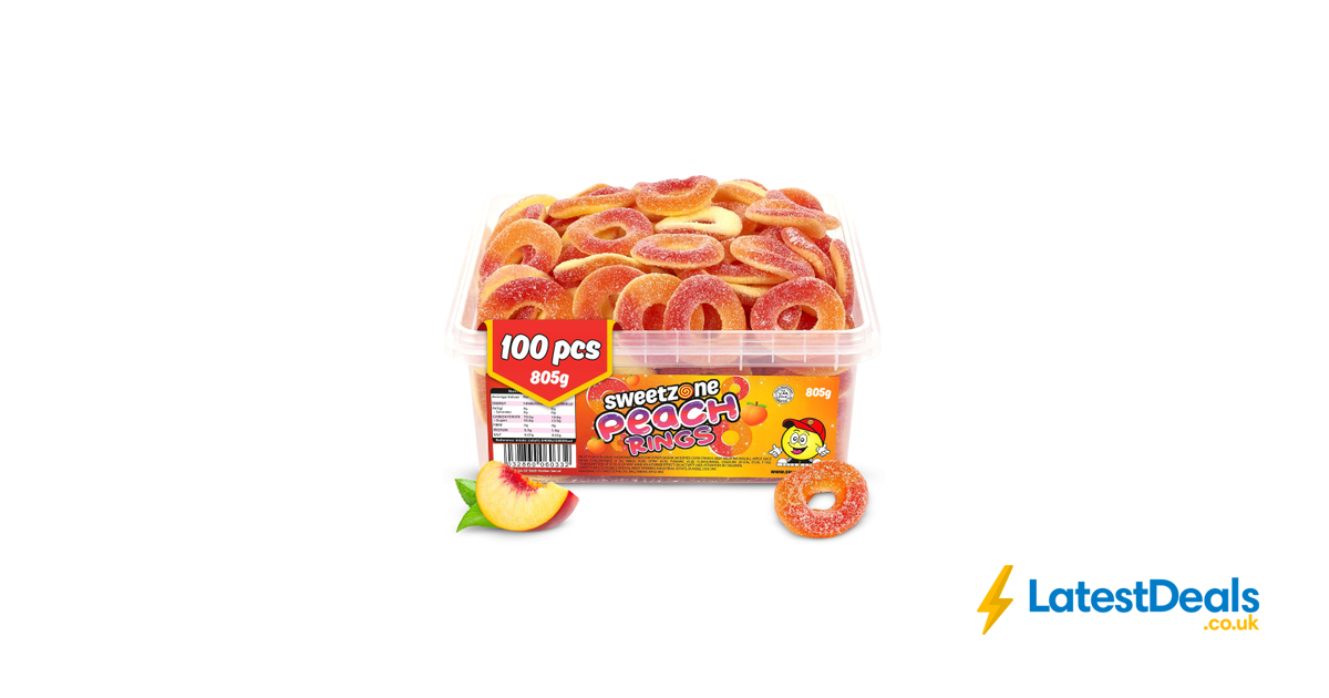 Sweetzone Sour Fizzy Peach Rings, Halal Gummy Candy, 800g, £7.99 at Amazon