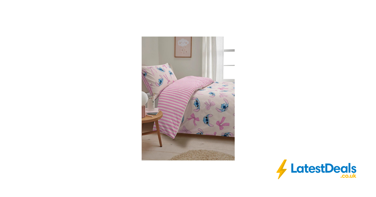 Disney Stitch Pink Bows Reversible Duvet Set, £10.97 at ASDA