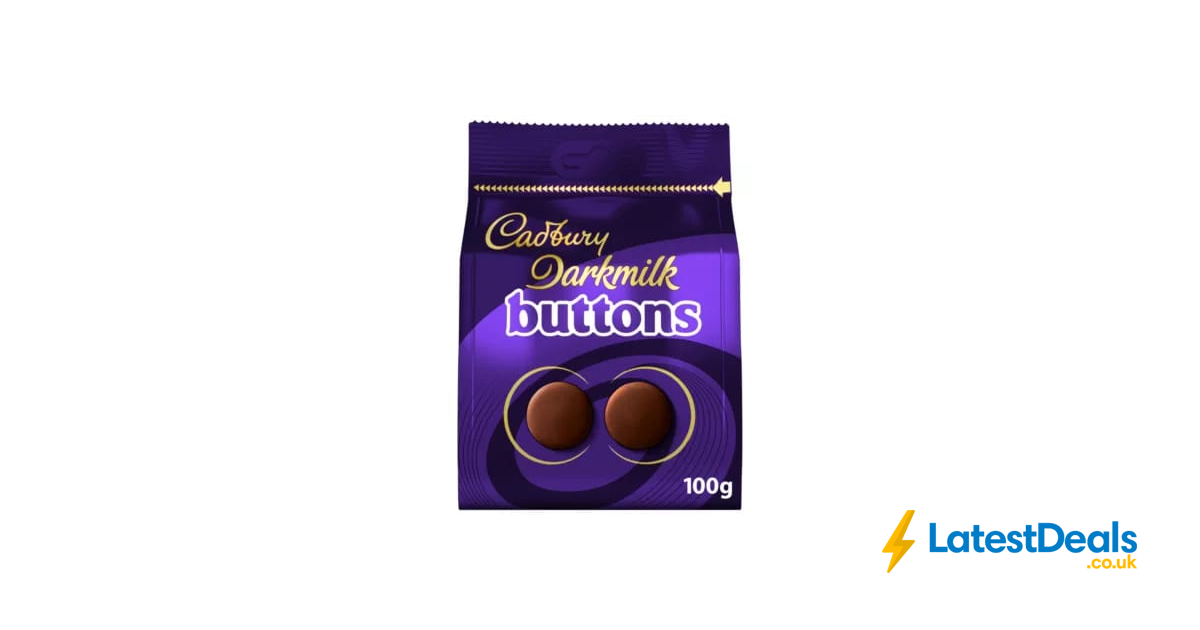 Cadbury Darkmilk Chocolate Buttons Bag 100g, £1.50 at ASDA